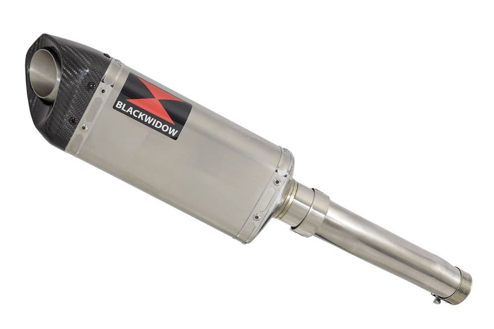 GSXR 750 K8 K9 L0 08 09 10 Exhaust Silencer Kit 300mm Tri Oval Stainless Carbon Tip