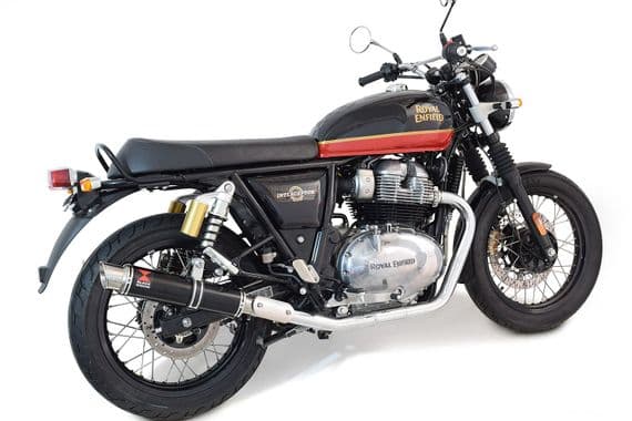 Interceptor 650 Exhaust Silencers 350mm GP Round Black Stainless