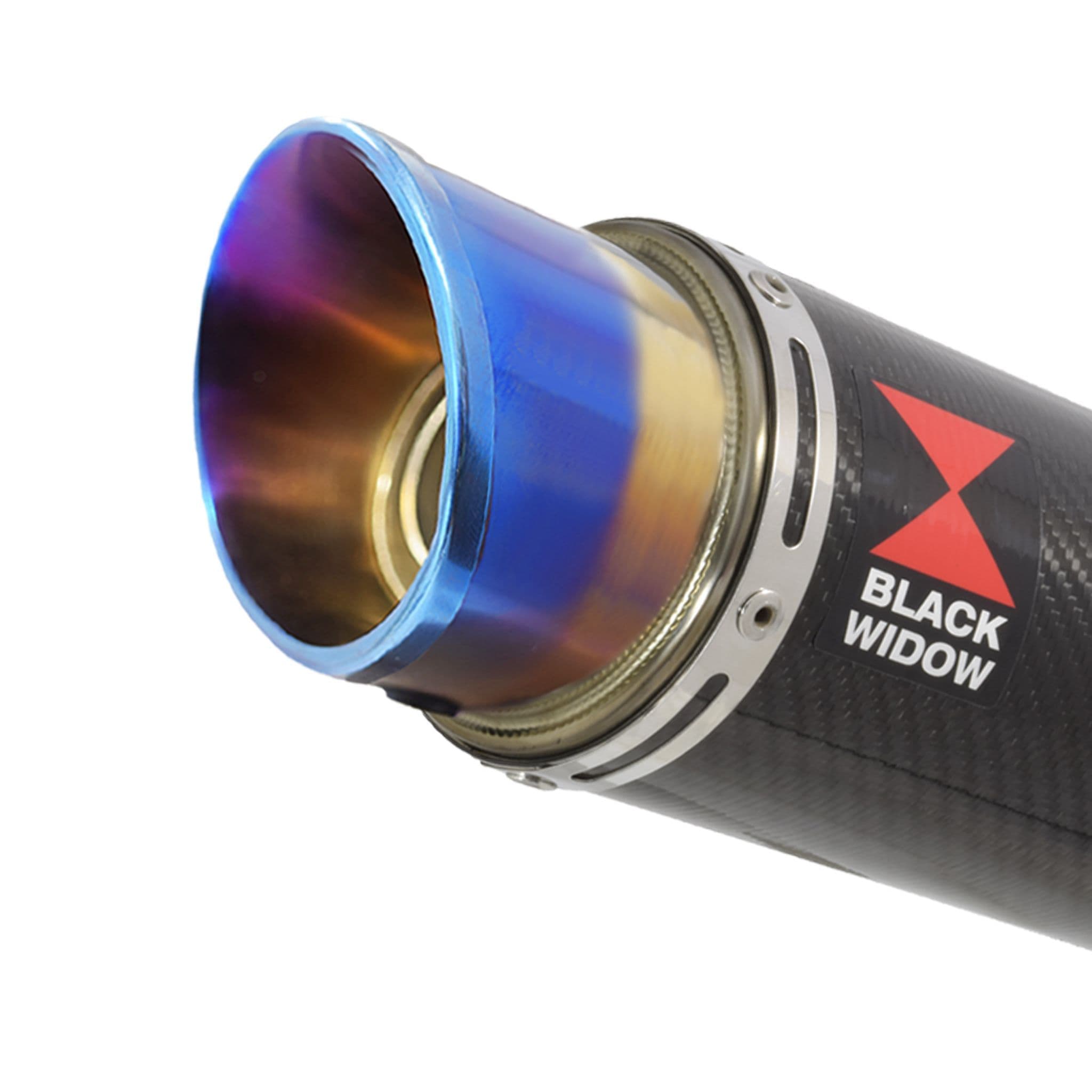 KTM 125 Duke 2024 - 2026 Exhaust System 200 mm Round Carbon Blue Tip ...