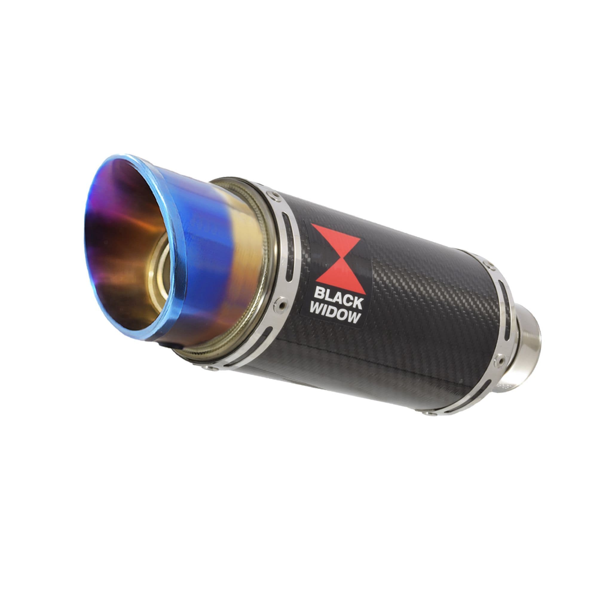 KTM 125 Duke 2024 - 2026 Exhaust System 200 mm Round Carbon Blue Tip ...