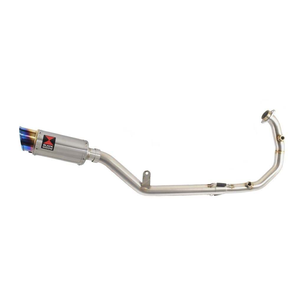 KTM 125 Duke 2024 - 2026 Exhaust System 200 mm Round Stainless Blue Tip ...
