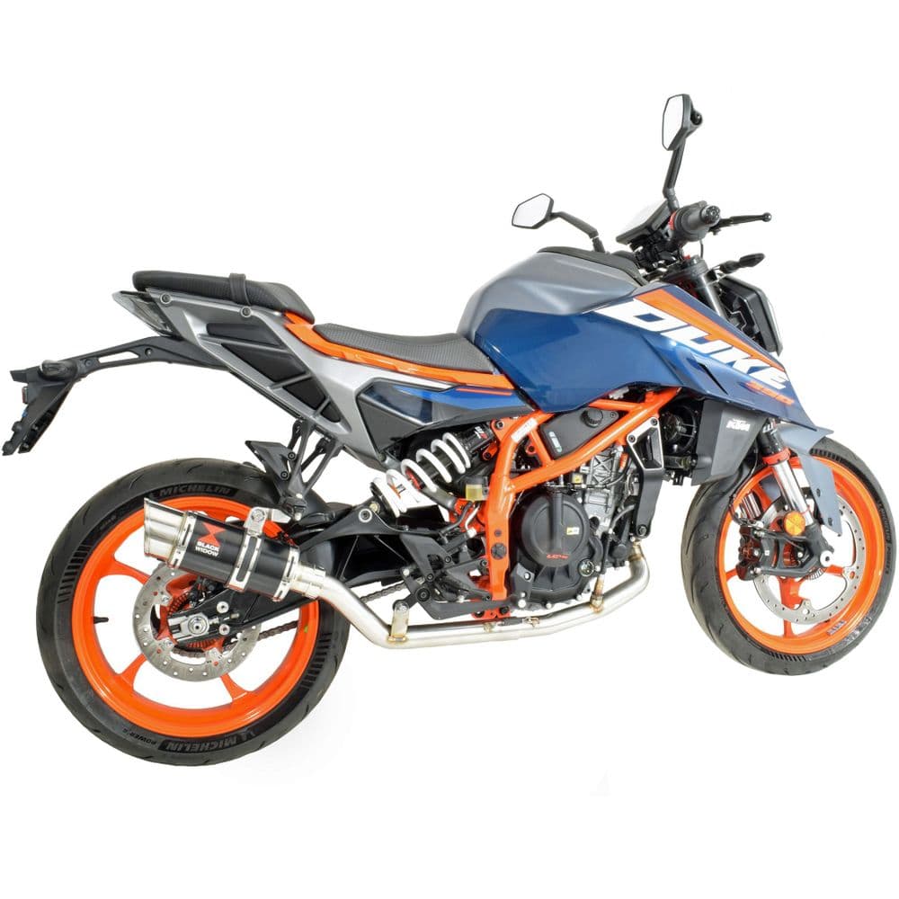 KTM 390 Duke 2024 - 2026 Exhaust System 200mm Round Black Stainless ...