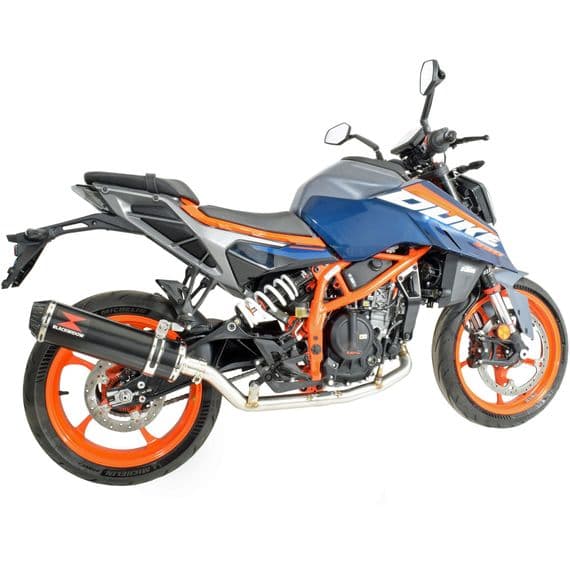 KTM 390 Duke 2024 - 2026 Exhaust System 370mm Black Oval Stainless ...