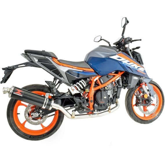KTM 390 Duke 2024 - 2026 Exhaust System 400mm Black Round Stainless ...