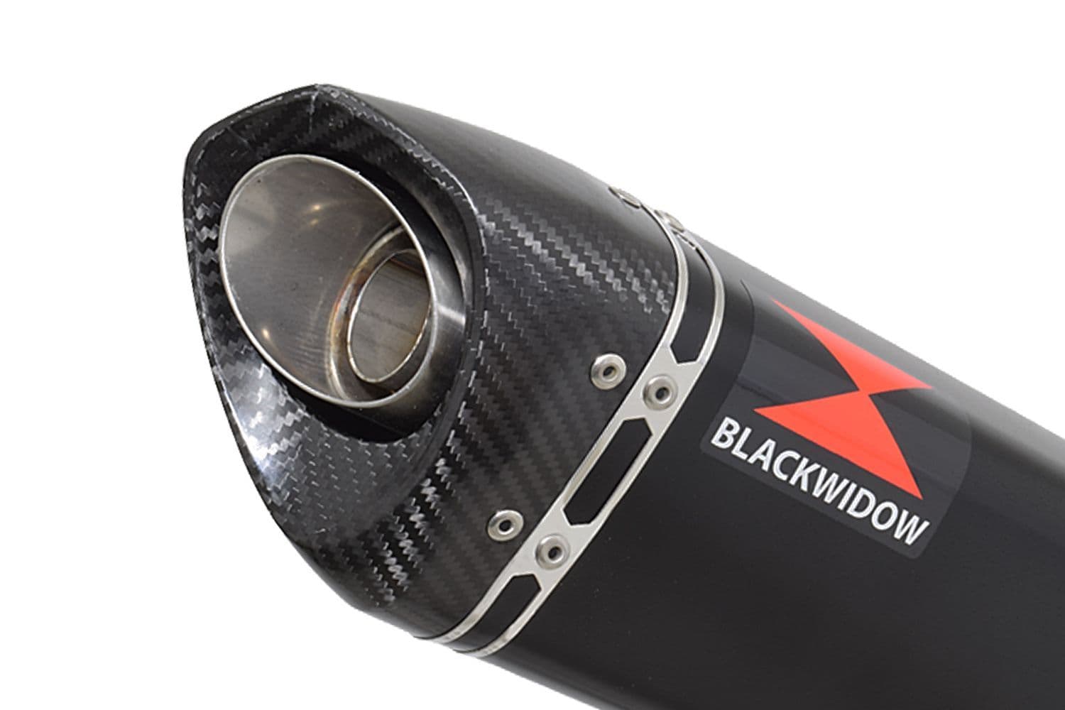 KTM RC 390 17-20 Link Pipe 300mm Tri Oval Black Stainless Silencer