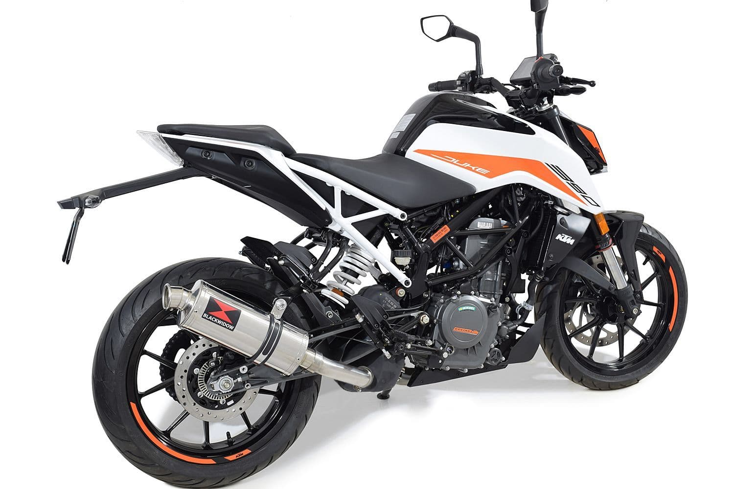 KTM RC 390 Duke 2021-2023 Link Pipe 300mm Oval Stainless Silencer