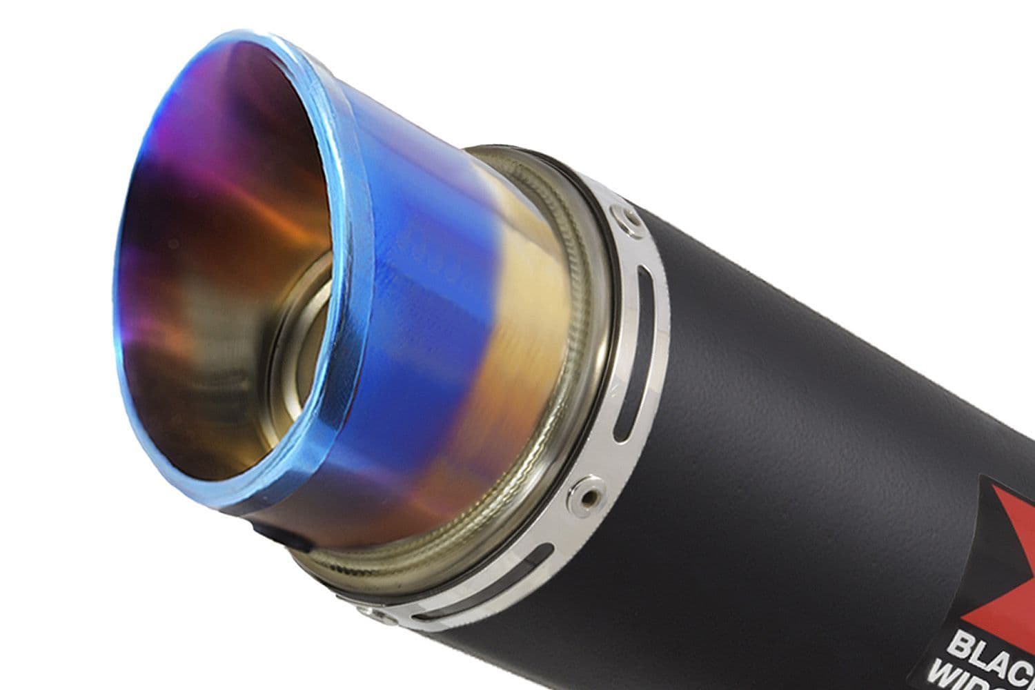 MT 125 2020 De Cat Exhaust System 200mm Round Blue Tip Black Stainless ...