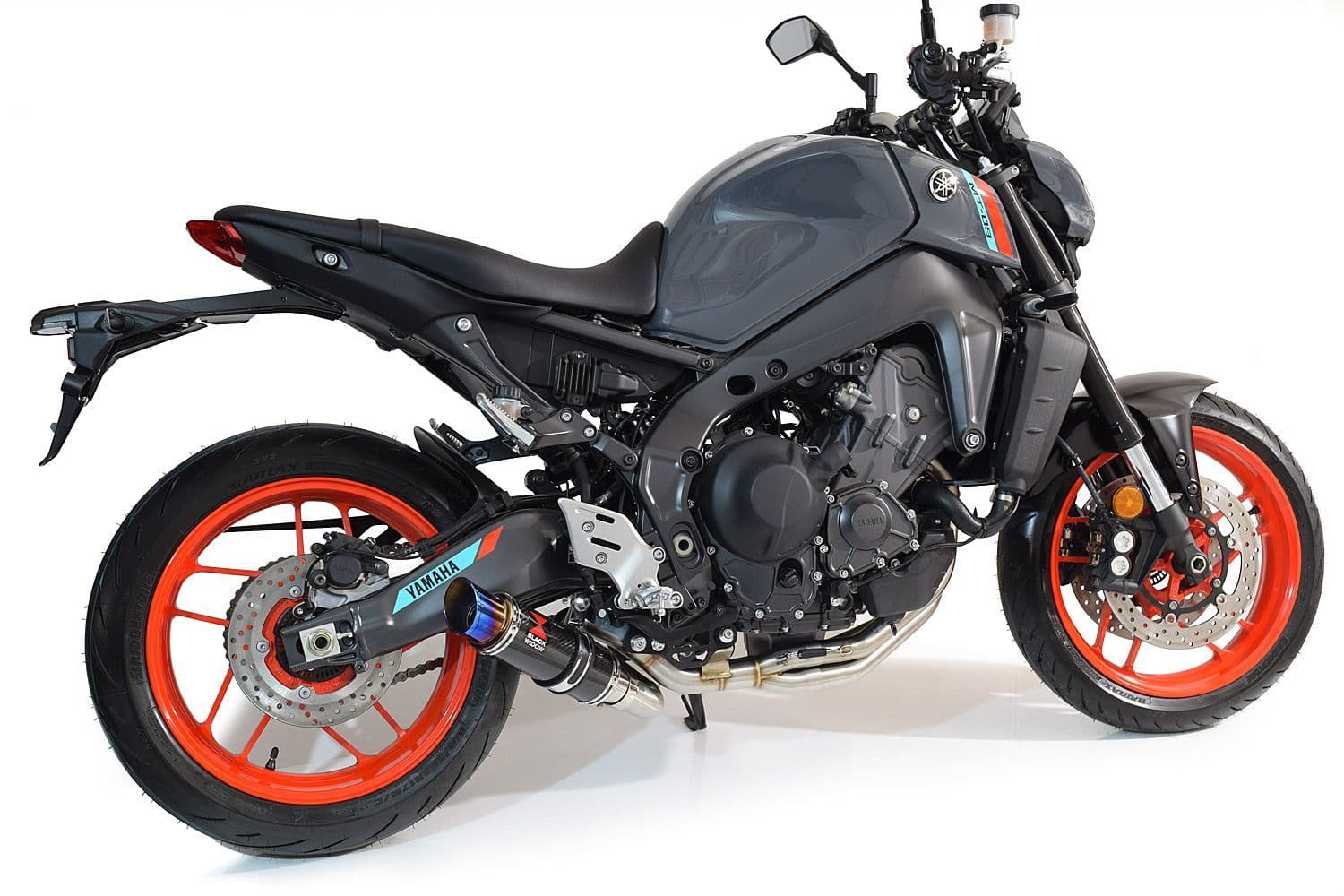MT09 2021 - 2023 Low Level Exhaust System 230mm GP Round Blue Tip ...