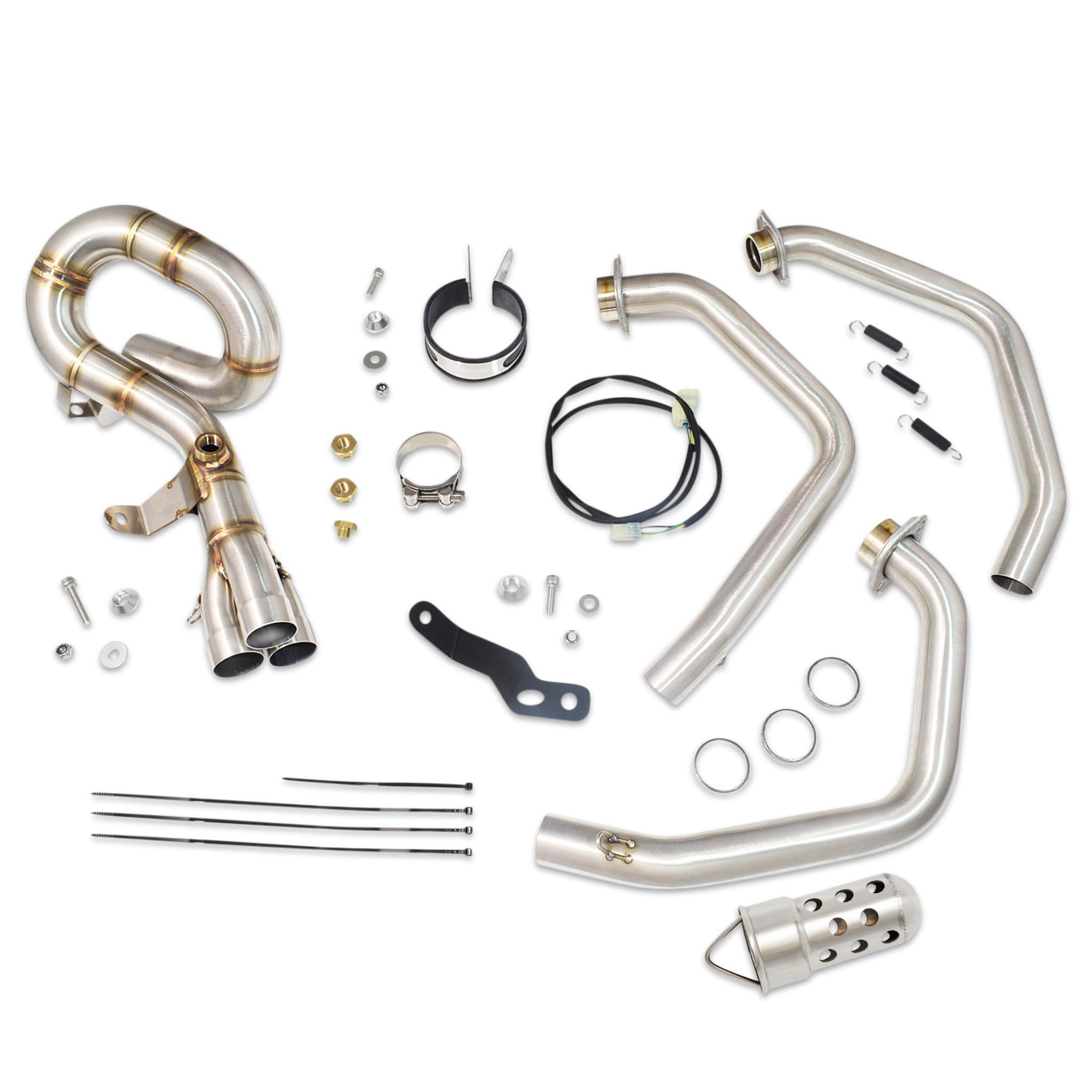 MT09 2024 - 2025 Low Level Exhaust System 230mm GP Round Blue Tip ...