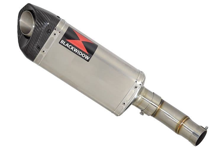 NINJA ER-6N ER-6F ER650 05-11 Low Level Exhaust Silencer 300mm Tri Oval Stainless Carbon Tip