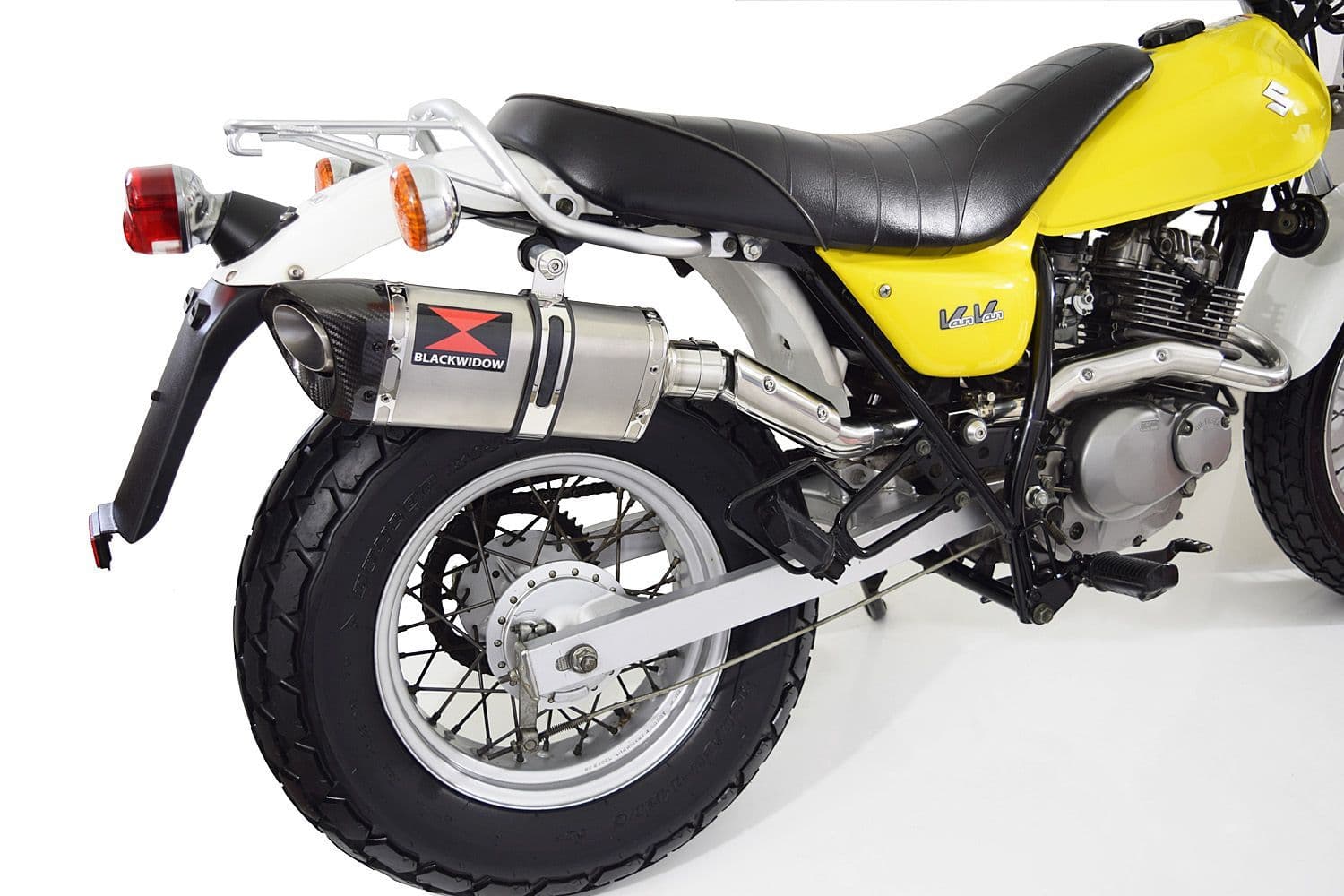 RV 125 VAN VAN Exhaust Silencer 300mm Tri Oval Stainless Carbon Tip