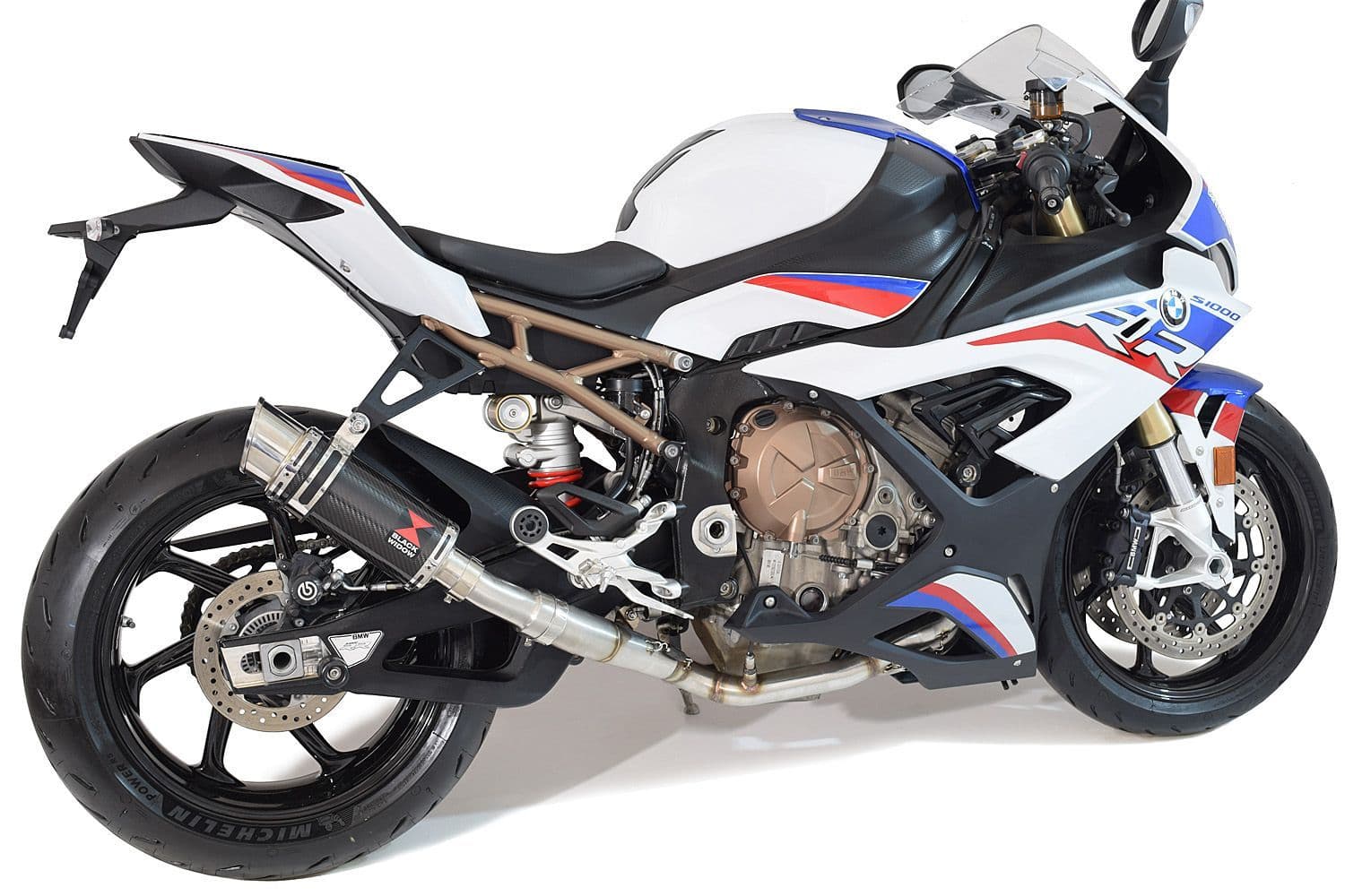 S1000RR 2019 - 2025 Exhaust Link Pipe 200mm Round Carbon Silencer