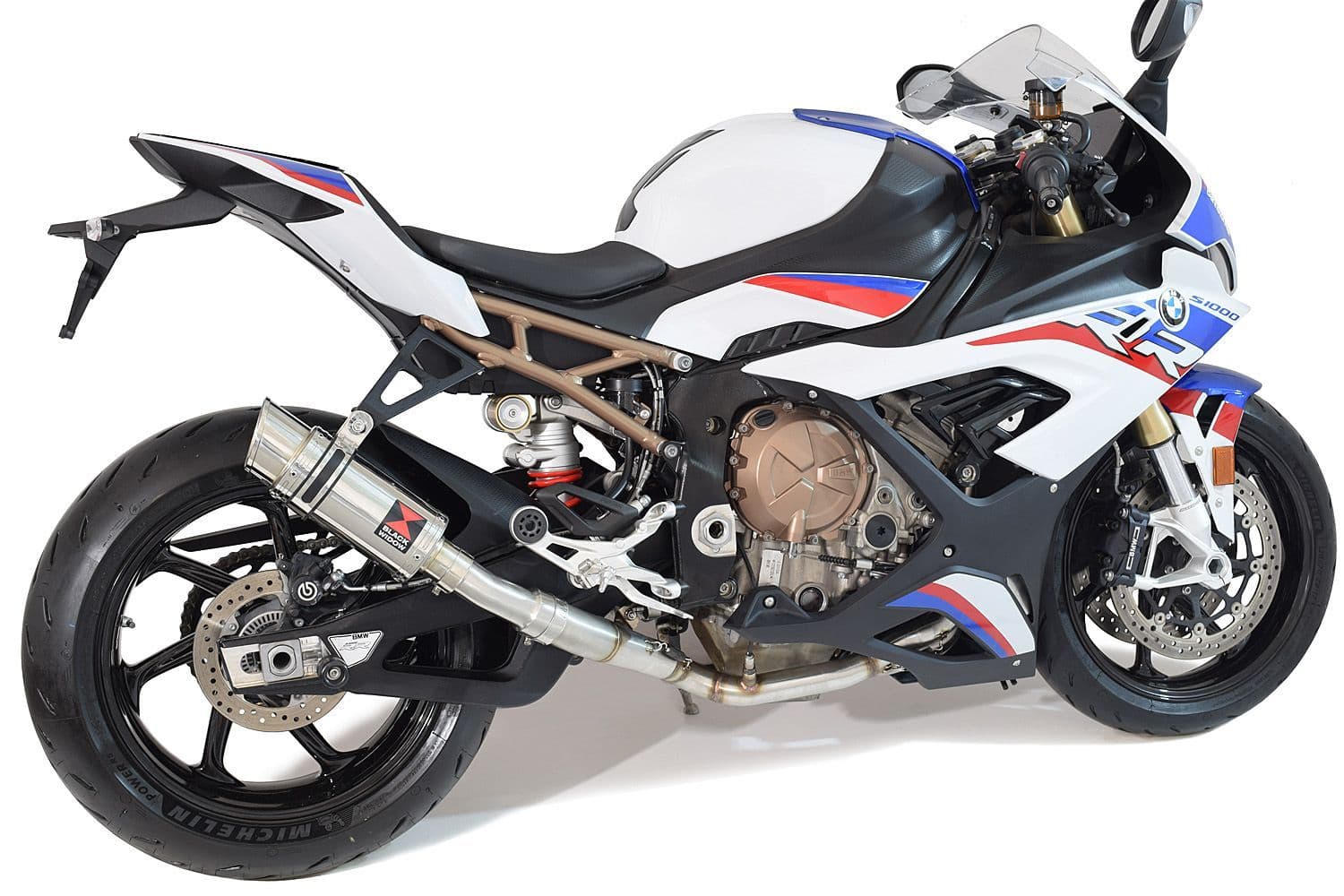 S1000RR 2019 - 2025 Exhaust Link Pipe 200mm Round Stainless Silencer