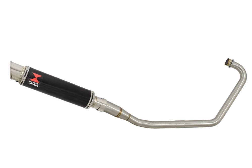 Sym XS 125-K Exhaust System 350mm GP Round Black Stainless Silencer