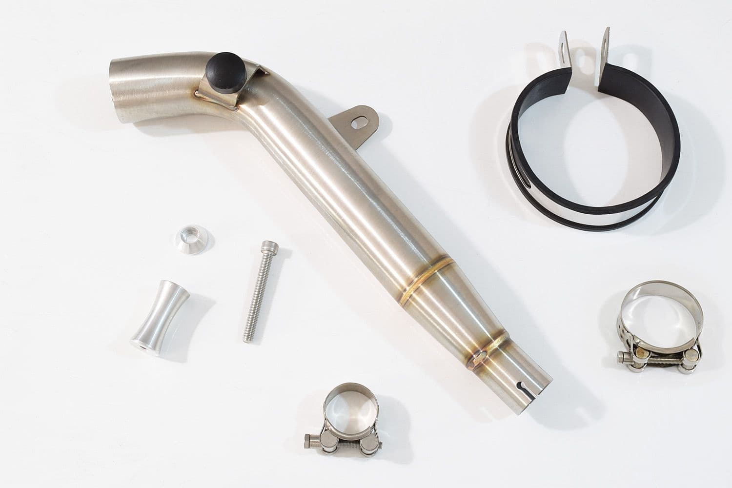XL125 VARADERO 01-06 Exhaust Link Pipe and 200mm Round Carbon Silencer