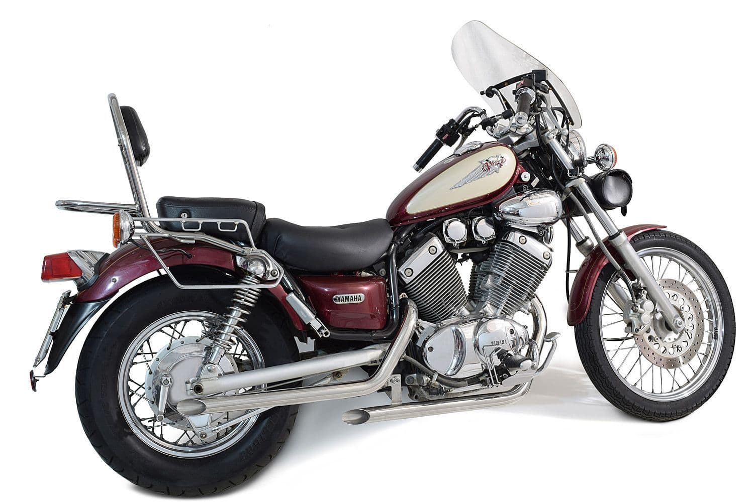 XV400 XV 400 Virago Drag Pipes Full Exhaust System With Silencers ...