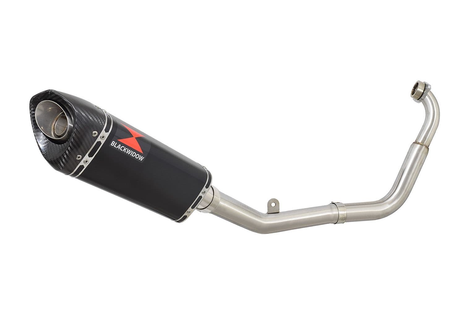 YZF-R 125 14-18 Low Level Big Bore Exhaust System 300mm Tri Oval Black ...
