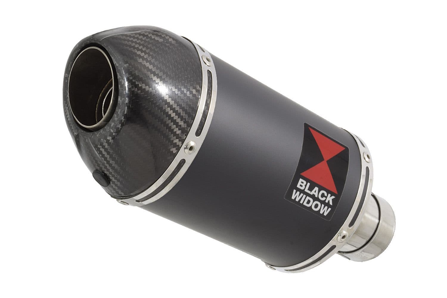 YZF-R6 1998-2002 Exhaust Silencer 200mm Oval Black Stainless Carbon Tip