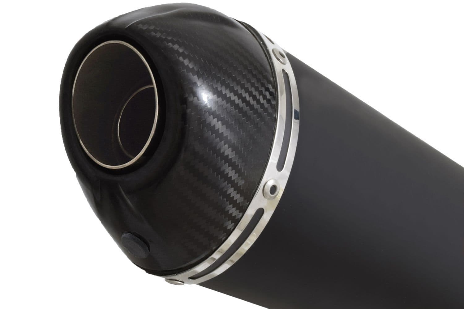 Z650 2023 - 2024 De Cat Exhaust System 200mm Oval Black Stainless Steel Carbon Tip Silencer