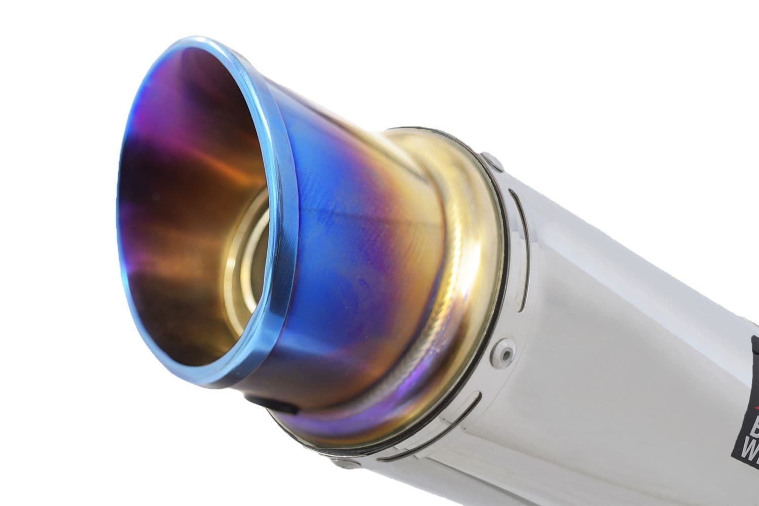 Z650 De Cat Exhaust System 200mm Round Blue Tip Stainless Silencer