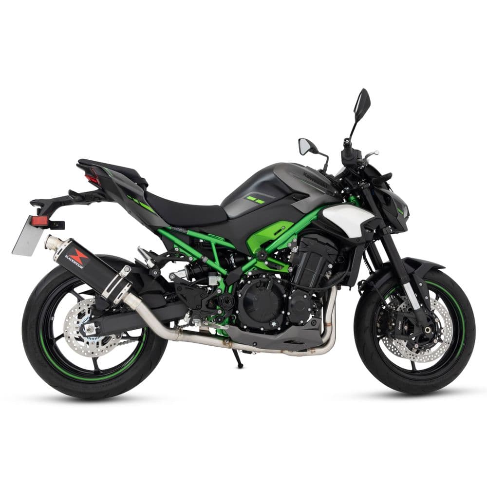 Z900 2025 Full Exhaust System 300 mm Round Black Stainless Steel Silencer