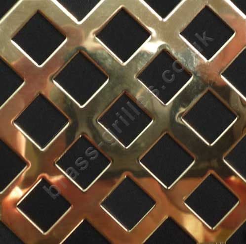 Polished Brass Grille 10mm Diamond Hole Perforated Sheet 1000mm x 660mm ...