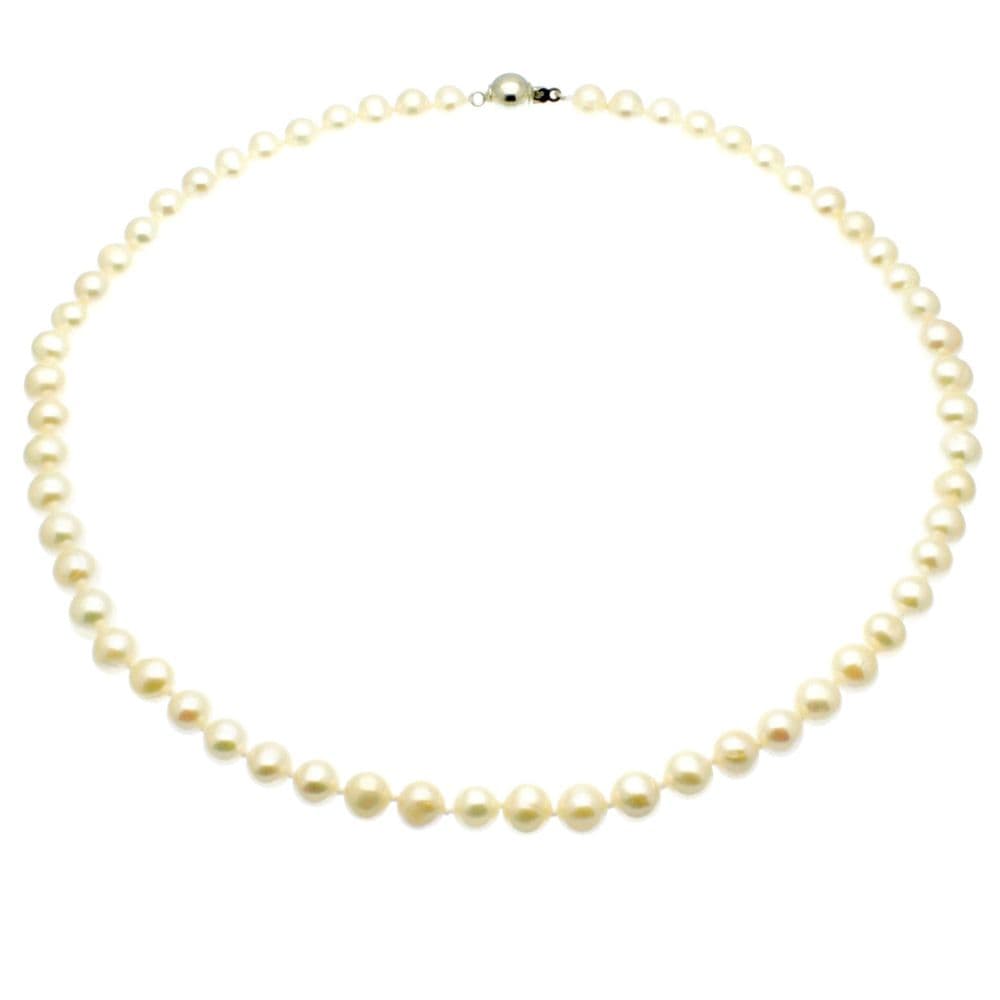 Pearl Necklace 6 5mm Pearls Sterling Silver Magnetic Clasp 18 or 20"