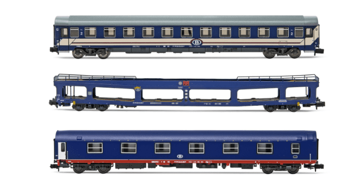 Arnold HN4406 N Gauge SNCB T2 DDm Bc I6 Night Train Set 3
