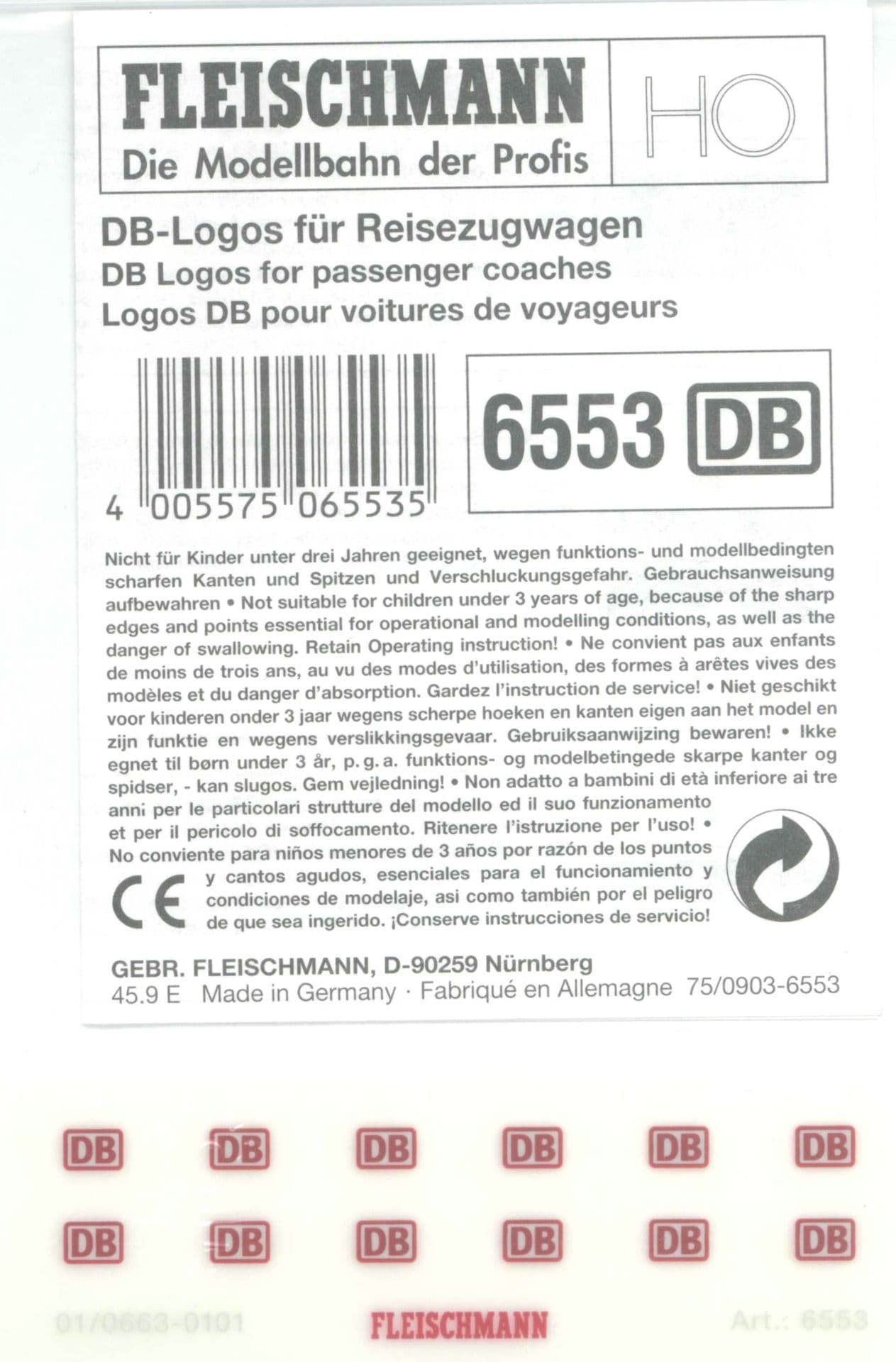 Fleischmann 6553 HO Gauge DB-LOGOS For Passenger Carriages