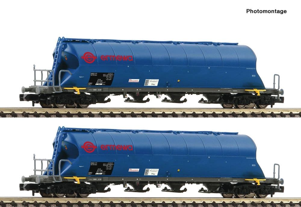 Fleischmann 849007 N Gauge Ermewa Uacs Dust Silo Wagon Set 2
