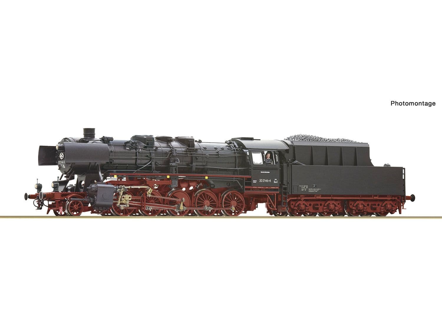 Roco RC7100039 1 87 HO Gauge DR BR50 2146-4 Steam Locomotive IV