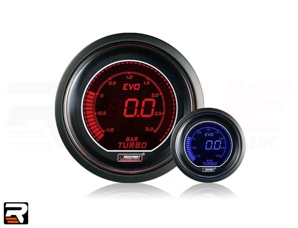 52mm Evo LCD Boost Gauge BAR Red/Blue