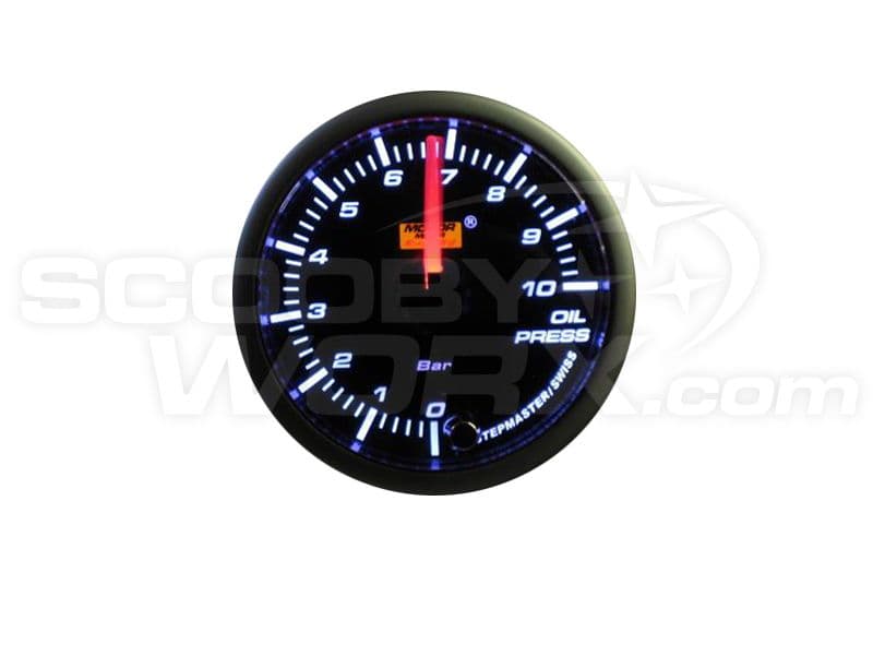 60mm Smoked Stepper Motor Peak Oil Pressure Gauge Bar
