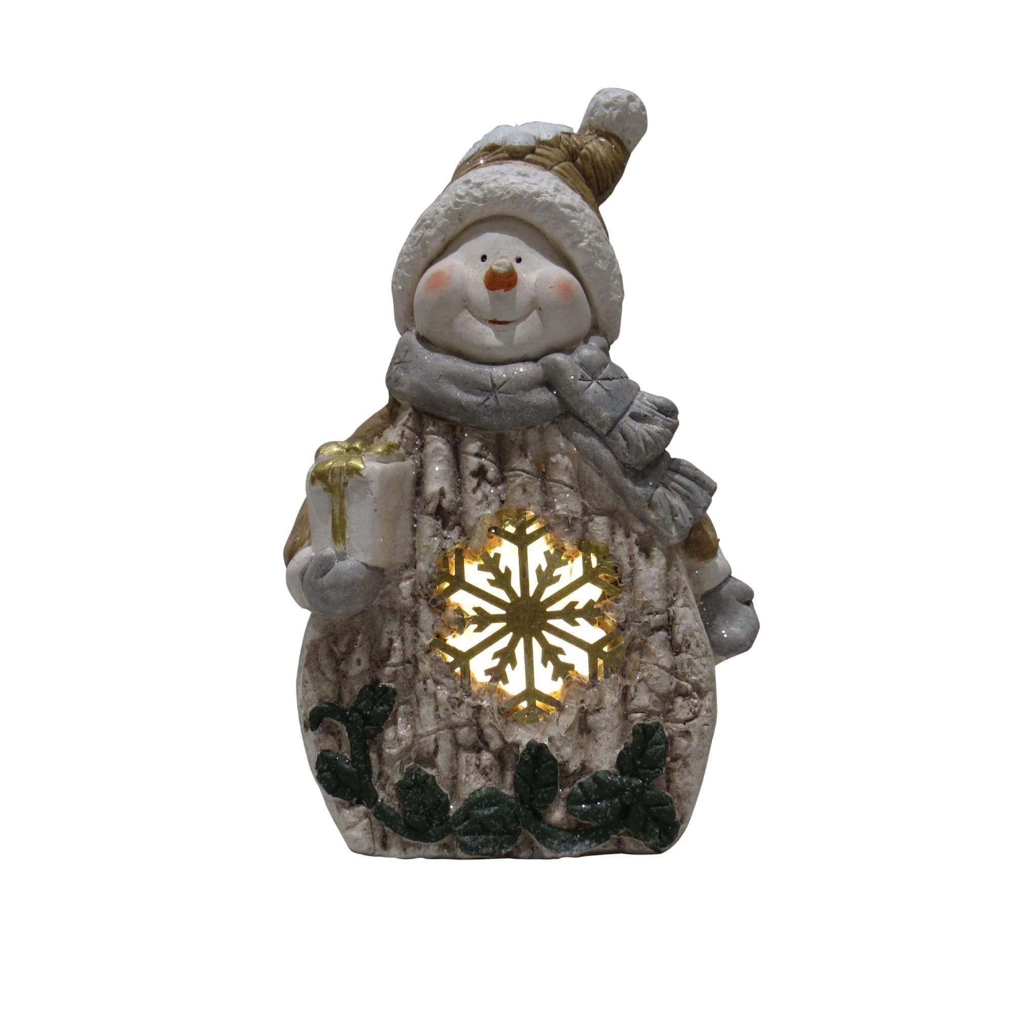 Light Up Indoor Snowman Snowflake Figurine