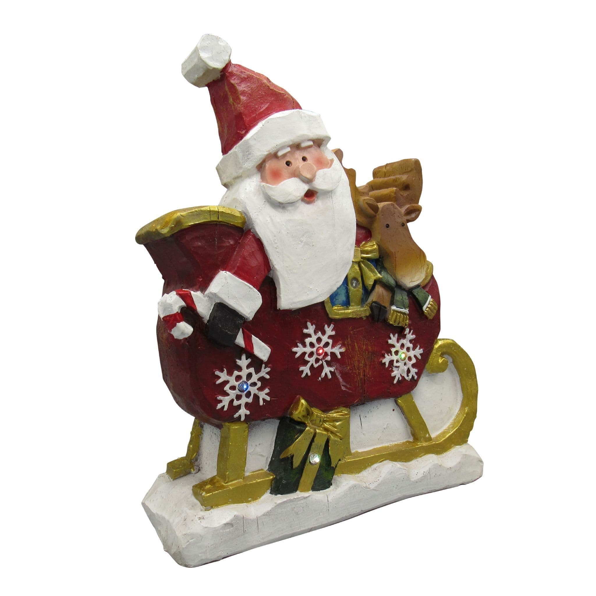 Multi flashing LED Santa Sleigh Christmas Decoration