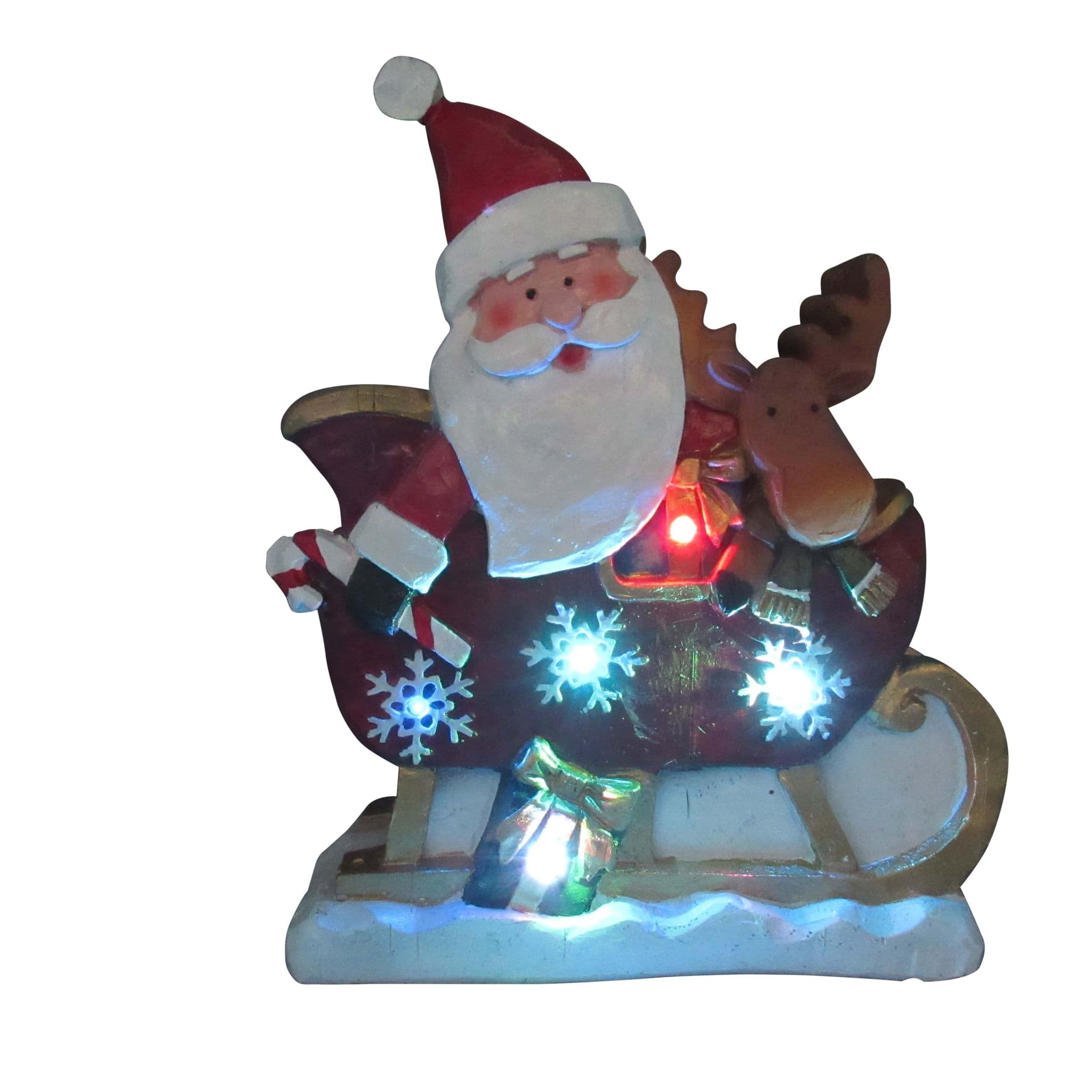 Light Up Santa Sleigh Christmas Decoration Figurine Ornament - Product ...