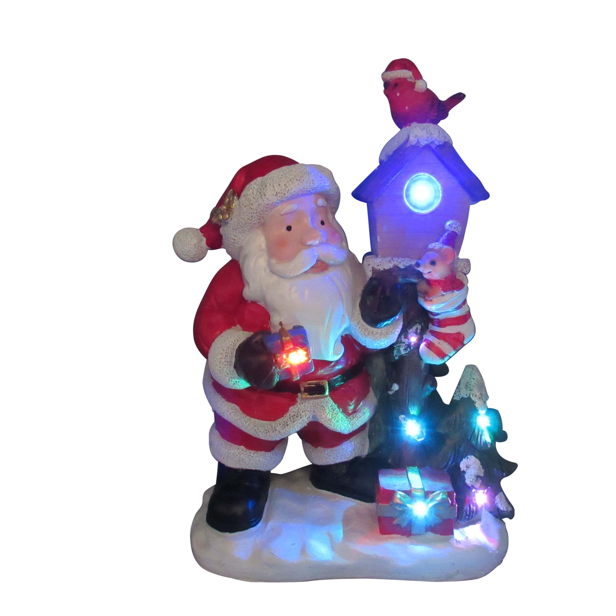 Light Up Santa Birdhouse Christmas Figurine Ornament LED - Product Code ...