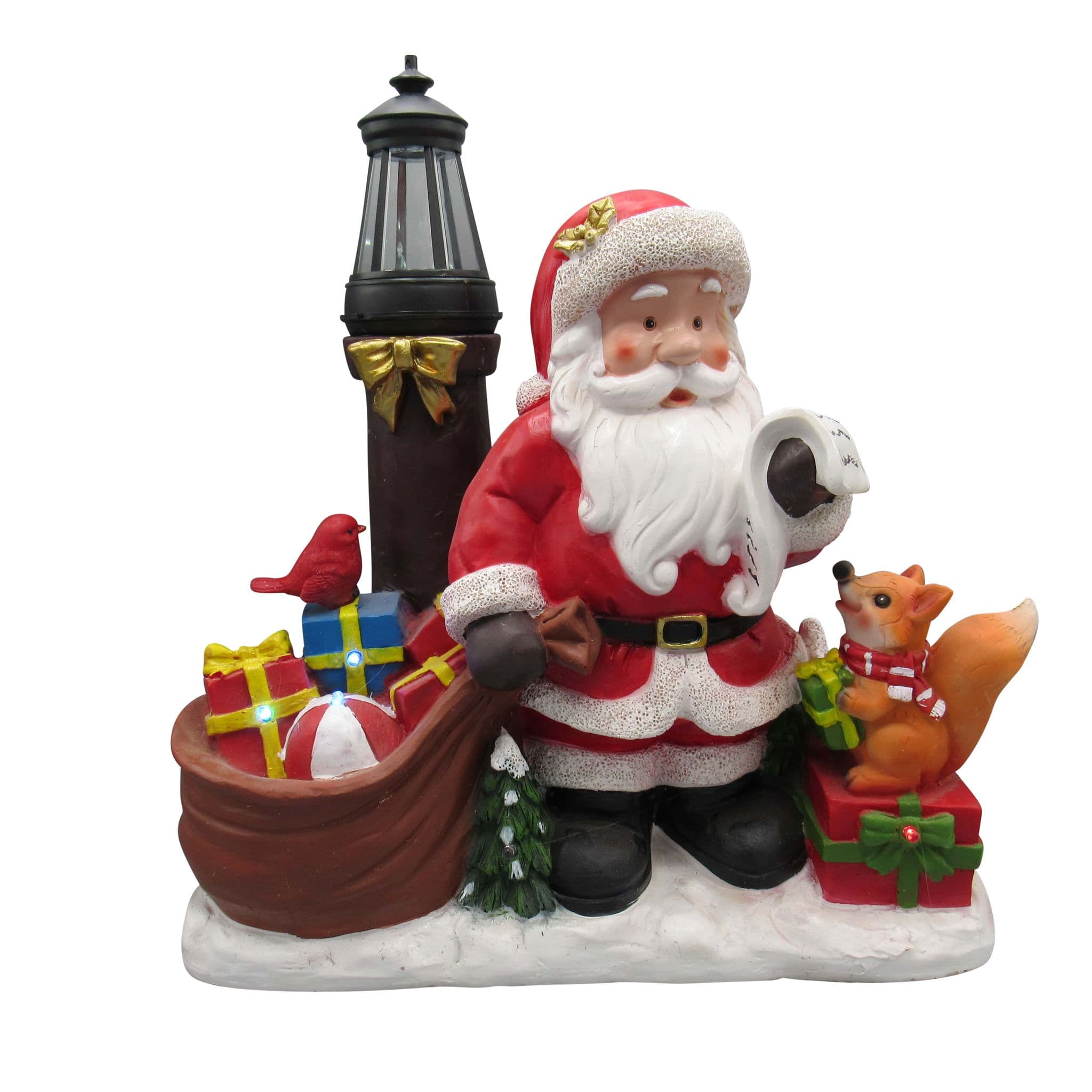 Light Up Santa Lantern Christmas Figurine LED Ornament Decoration ...