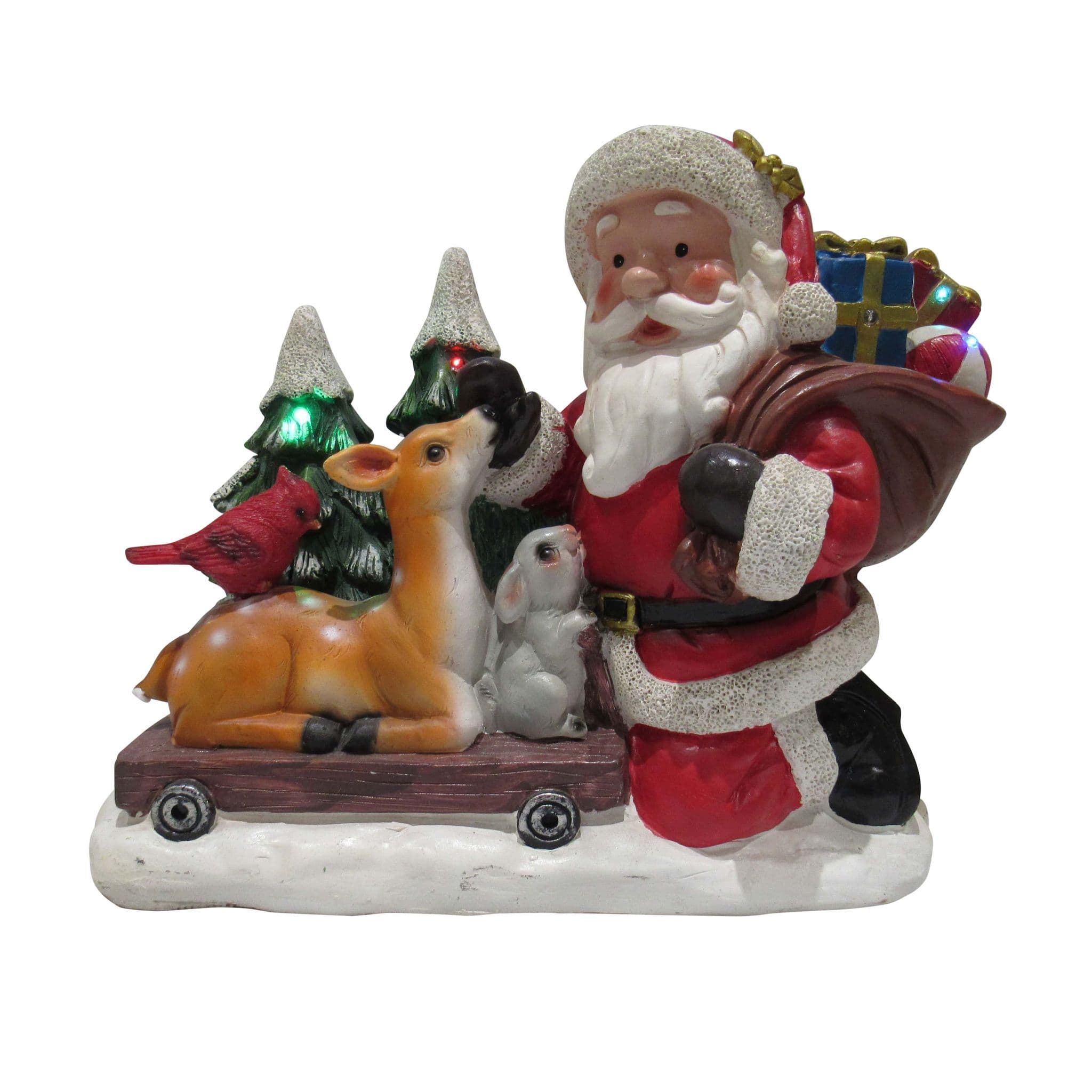 Light Up Santa Animal Christmas Figurine LED Ornament Decoration ...