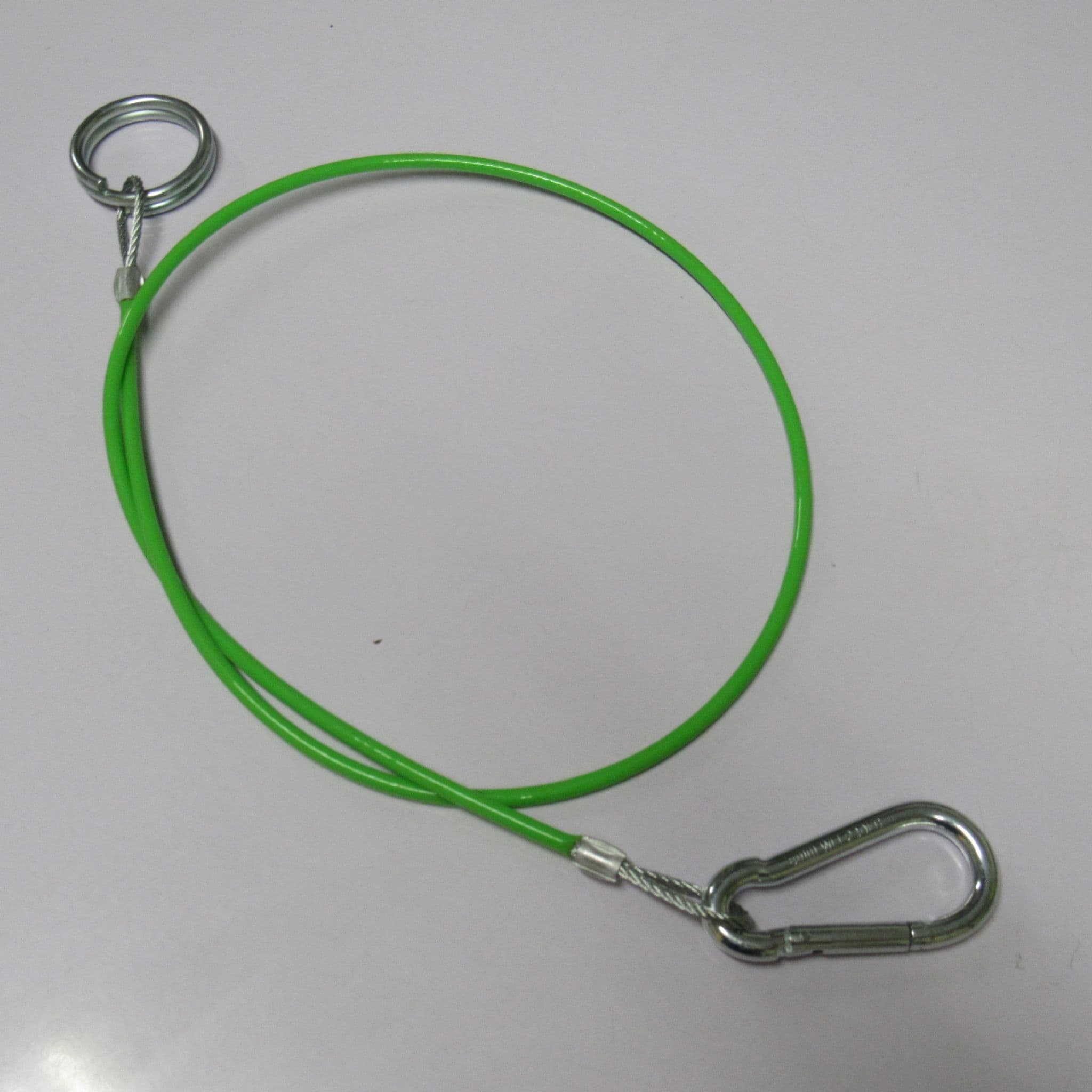 NEW IN STOCK - Trailer Break Away Safety Cable Hook & Ring Green PVC Coated