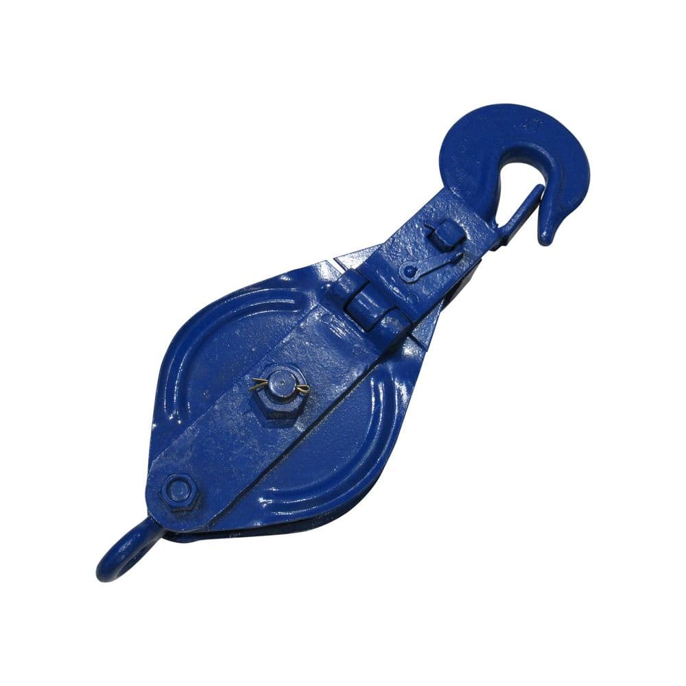 0 5 Ton 75MM Snatch Block With Safety Hook Blue Painted - 8MM Wire Rope ...