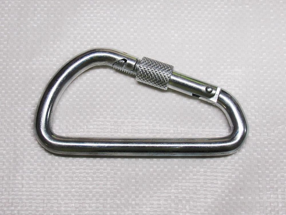 10MM Asymmetric Zinc Plated Carbine Hook With Locking Screw Nut - Gate ...