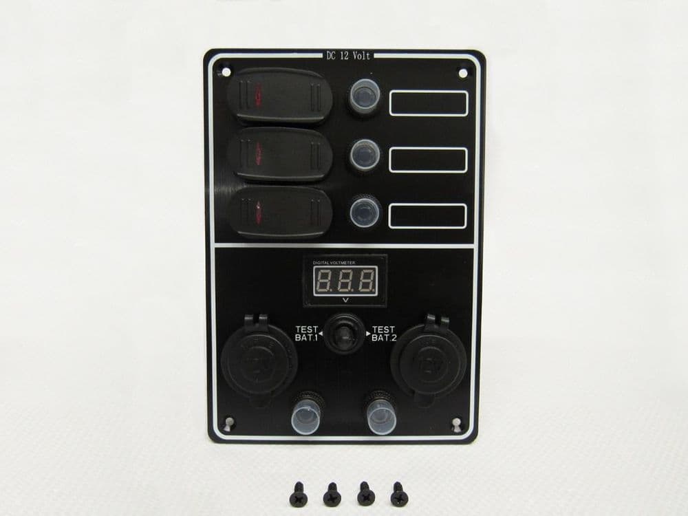 12V 3 Gang Waterproof Switch Panel With Circuit Breakers Cigarette ...