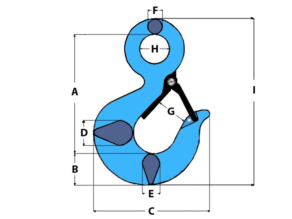 Eye Hook With Safety Catch 15T SWL | Securefix Direct