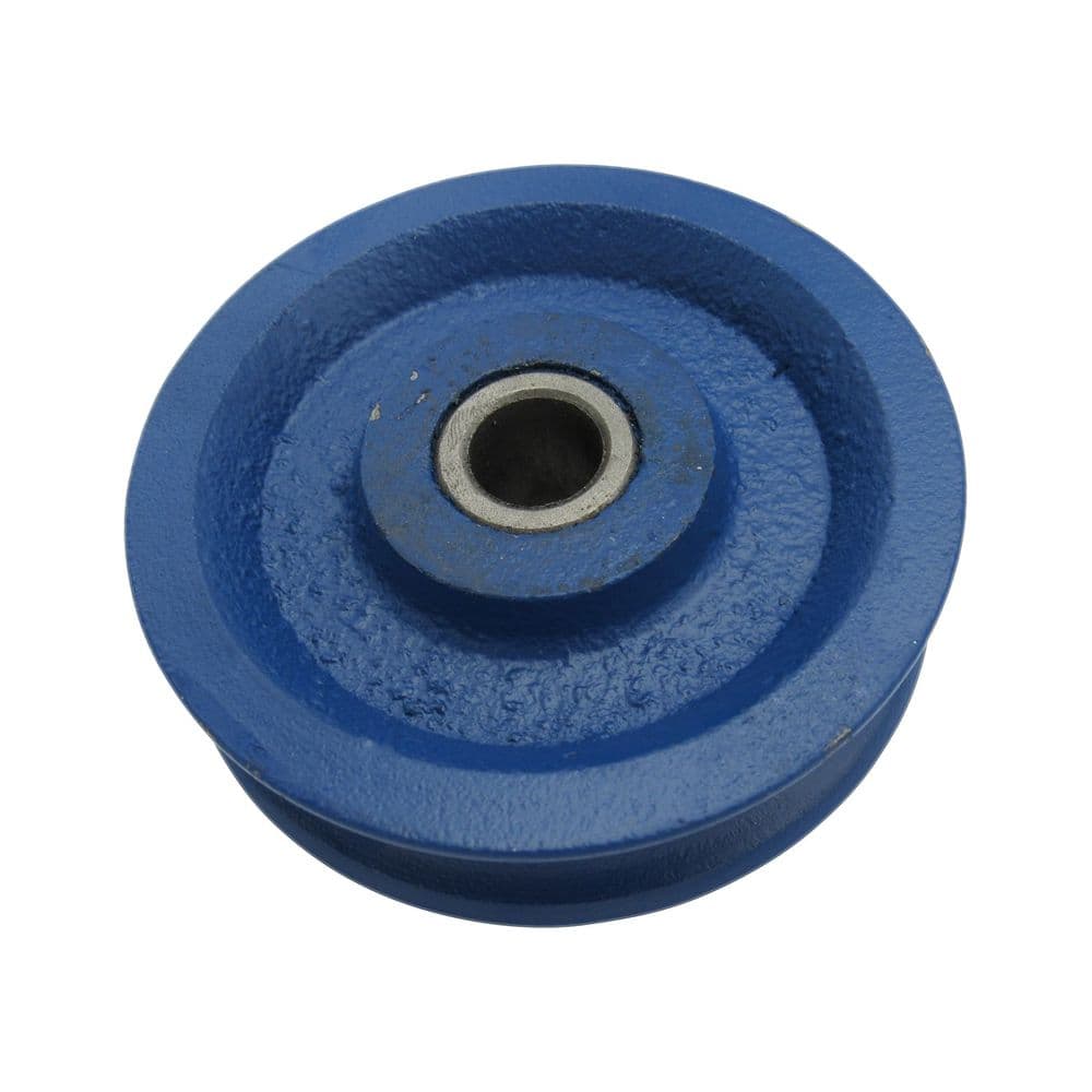 250MM Blue Painted Cast Iron Sheave With Bush - 22MM Wire Rope Spare ...
