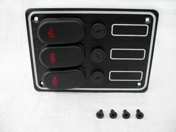 3 Gang Switch Panel 12V Waterproof Rocker Boat Marine