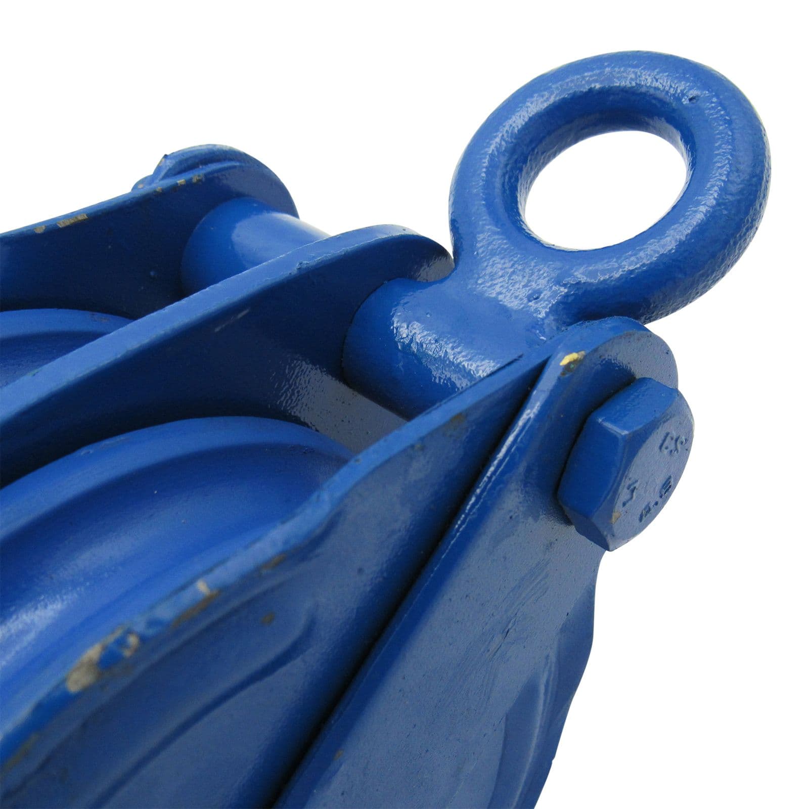 3 Ton 175MM Double Block With Hook Blue Painted - 19MM Pulley Wire Rope ...
