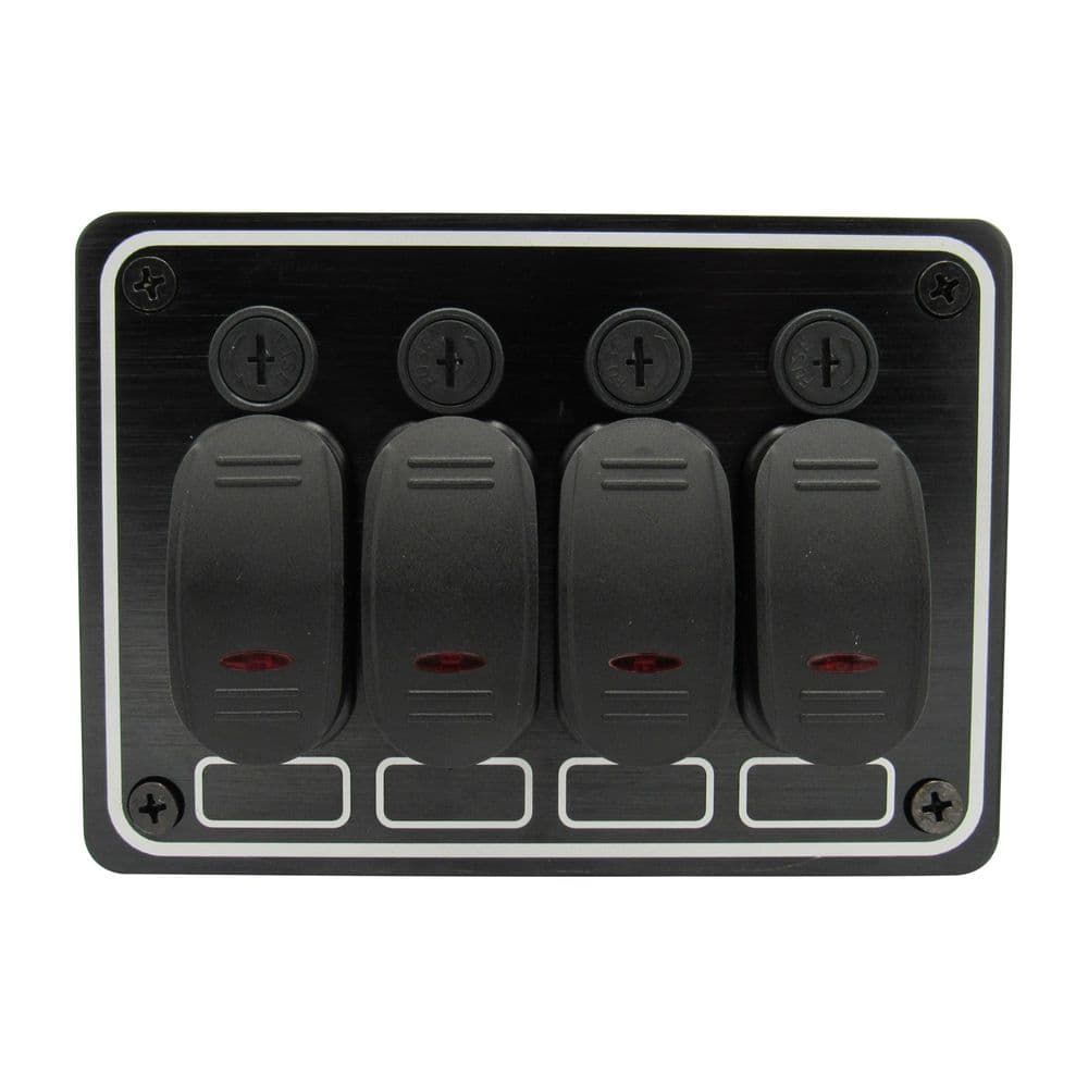 4 Gang Switch Panel 12V Waterproof Rocker Boat Marine