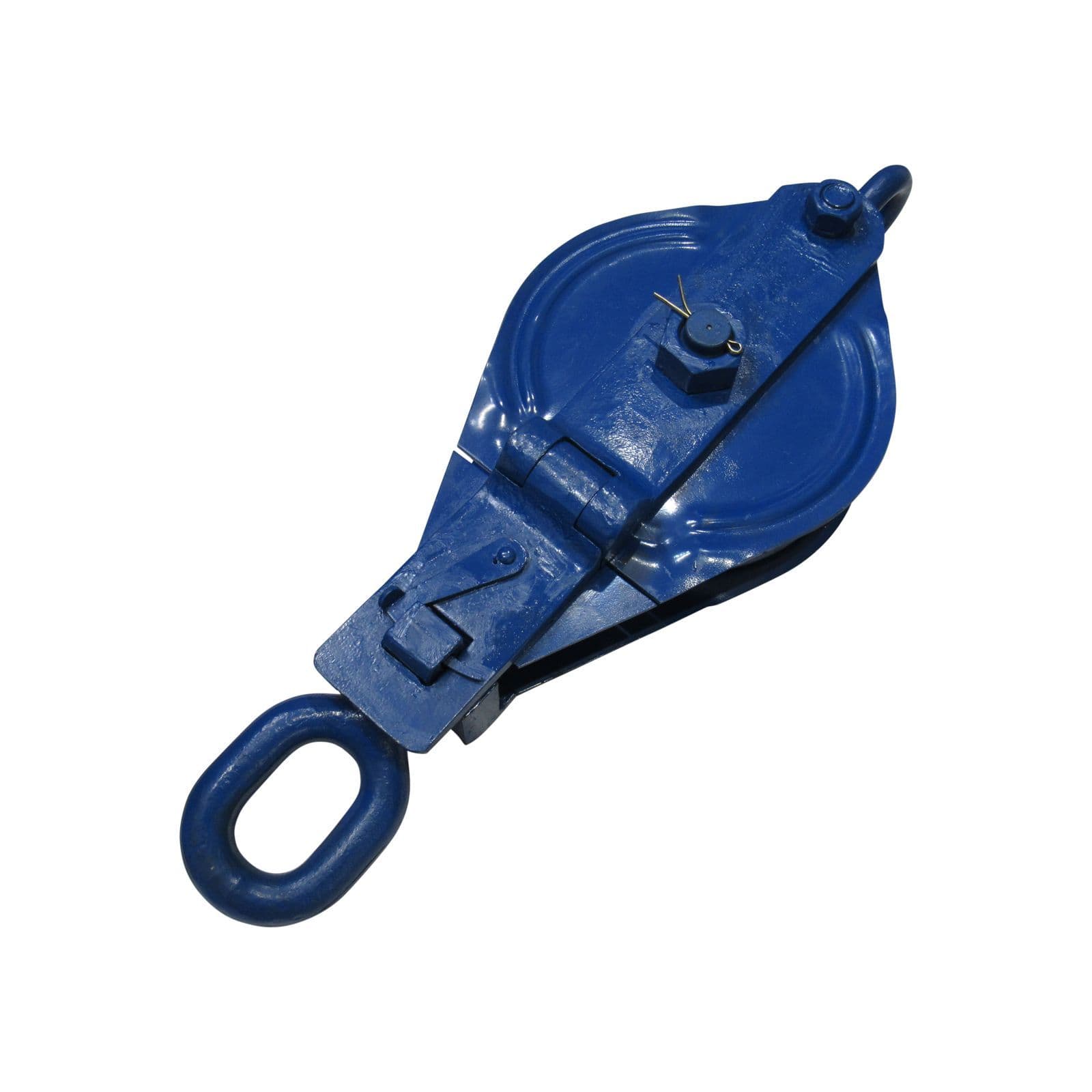 4 Ton 200MM Snatch Block With Swivel Eye Blue Painted - 22MM Wire Rope ...