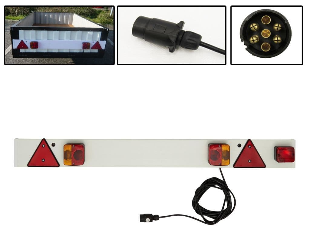 4ft 6 Standard Trailer Board 6M Cable - Fog Lights Reflectors Towing ...